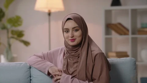 Beautiful muslim girl wearing make up an... | Stock Video | Pond5