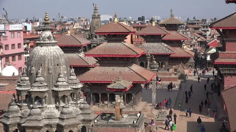 Beautiful Patan Durbar Square temple com... | Stock Video | Pond5