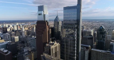 Beautiful Philadelphia Cityscape with Cl... | Stock Video | Pond5