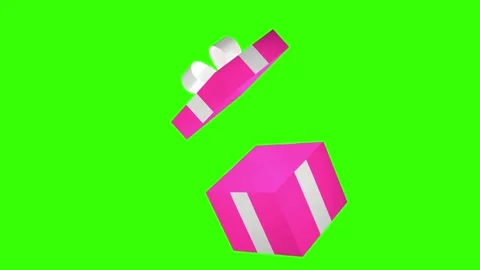 A beautiful pink gift box opens. 3D anim... | Stock Video | Pond5