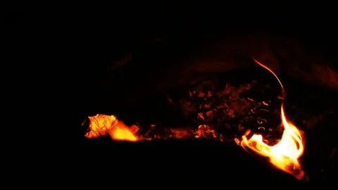 Beautiful Red Flame Wood Burning Firepla... | Stock Video | Pond5