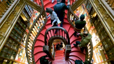 Beautiful Red Staircase Harry Potter Hog... | Stock Video | Pond5