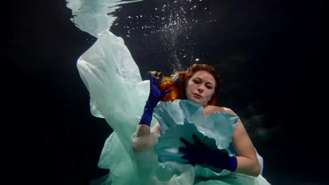 beautiful redhead fairy floating in myst... | Stock Video | Pond5