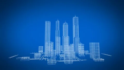 Beautiful Rotating Blueprint of Contempo... | Stock Video | Pond5