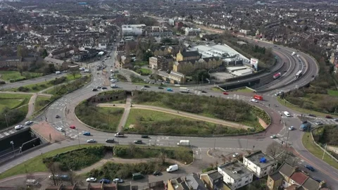 BEAUTIFUL ROUNDABOUT IN THE CITY CENTER ... | Stock Video | Pond5