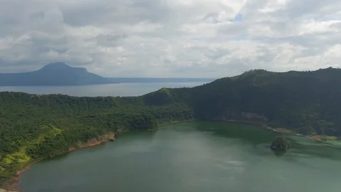 Beautiful scenery of the Taal crater vol... | Stock Video | Pond5