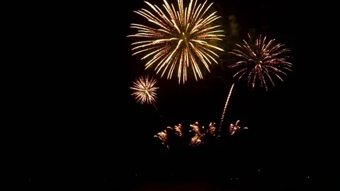 Beautiful shot of fireworks display agai... | Stock Video | Pond5