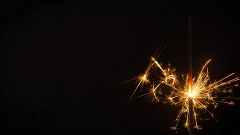 beautiful sparks from cold stick fires o... | Stock Video | Pond5