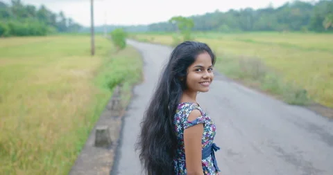 Beautiful Sri Lankan girl with long, gor... | Stock Video | Pond5