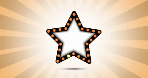 Beautiful star with glowing marquee ligh... | Stock Video | Pond5