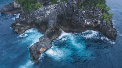 Beautiful static aerial footage of ocean... | Stock Video | Pond5