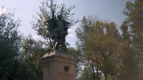 Beautiful statue of angel on memorial wi... | Stock Video | Pond5