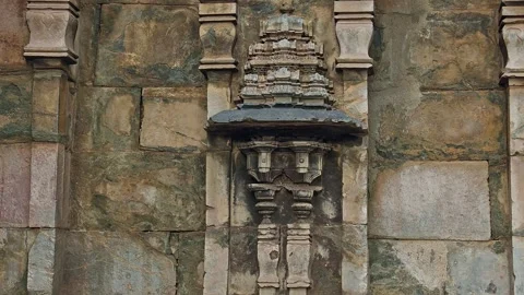 Beautiful stone carvings on the wall of ... | Stock Video | Pond5