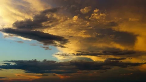 beautiful sunset sky time lapse, bright ... | Stock Video | Pond5