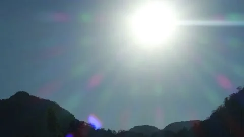 Beautiful sunset with sun light ray n bo... | Stock Video | Pond5