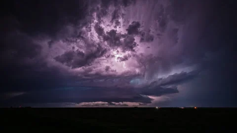Beautiful Supercell with Intense Lightni... | Stock Video | Pond5