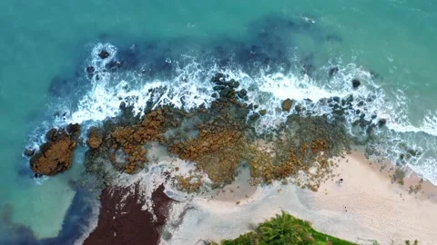 Beautiful top bird's eye view of ocean w... | Stock Video | Pond5