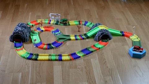 Beautiful view of colorful race track ca... | Stock Video | Pond5