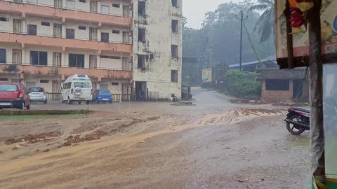 A beautiful view of rain falling over th... | Stock Video | Pond5