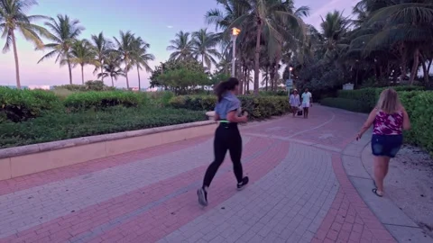 Beautiful view of Walking Street Miami B... | Stock Video | Pond5