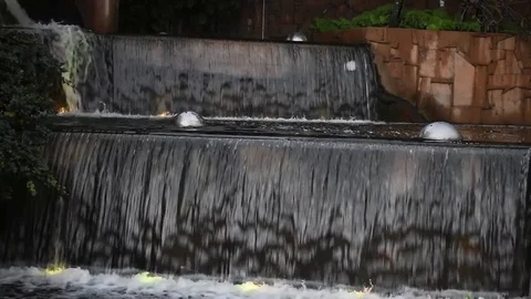Beautiful water feature flowing down lar... | Stock Video | Pond5