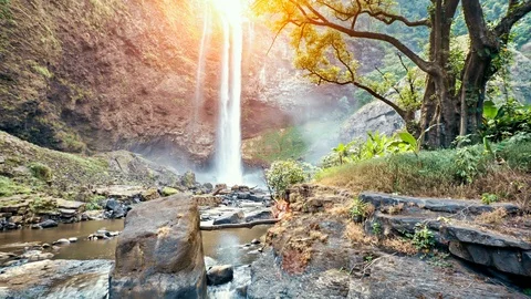 Beautiful waterfall slow motion seamless... | Stock Video | Pond5