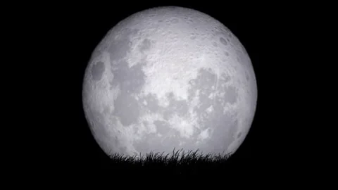 Beautiful white full moon planet spinnin... | Stock Video | Pond5