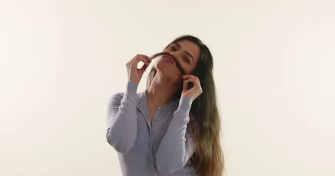 Beautiful woman goofing around with her ... | Stock Video | Pond5
