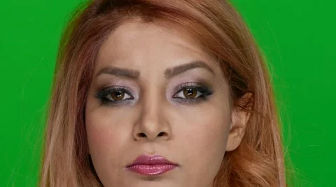 Beautiful Woman Raising Her Eyebrows on ... | Stock Video | Pond5