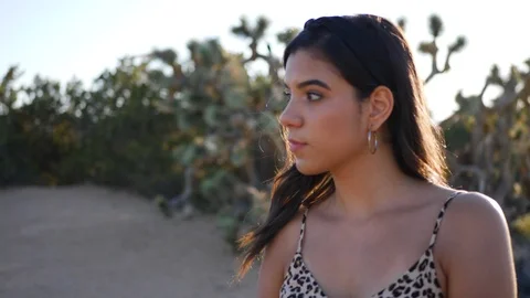 A beautiful woman with a serious stare m... | Stock Video | Pond5