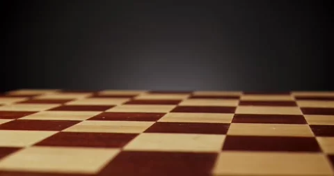 beautiful wooden chess board on a black ... | Stock Video | Pond5