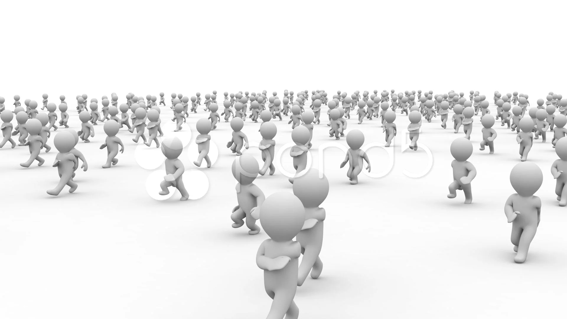 Cartoon Running Person Crowd