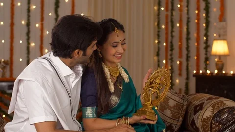 Beautifully dressed woman with her husba... | Stock Video | Pond5