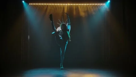 Beauty hot model woman dancing in ultrav... | Stock Video | Pond5