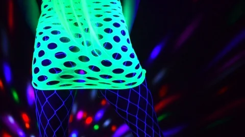 Beauty Model girl dancing in UV neon lig... | Stock Video | Pond5