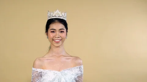 A beauty pageant contestant poses for th... | Stock Video | Pond5