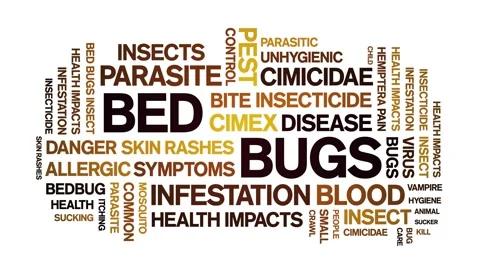 Bed Bugs animated word cloud,design anim... | Stock Video | Pond5