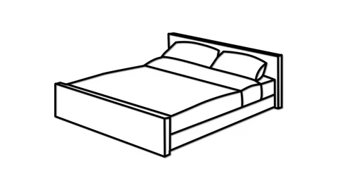 Bed self drawing animation. Line art. Wh... | Stock Video | Pond5