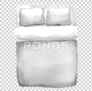 Bed top view plan drawing layout mock for interior architecture design ...