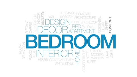 Bedroom animated word cloud, text design... | Stock Video | Pond5