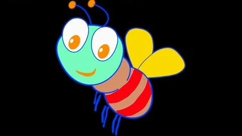 bee animation video black background | Stock Video | Pond5