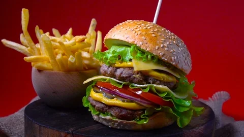 Burger Rotation Stock Video Footage | Royalty Free Burger Rotation ...