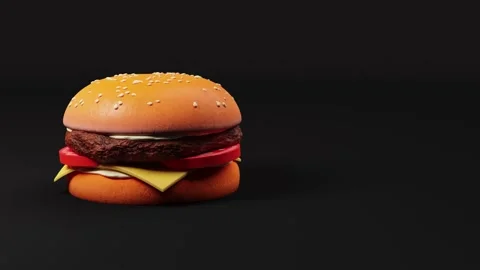 Beef Burger rotating on the table on a b... | Stock Video | Pond5
