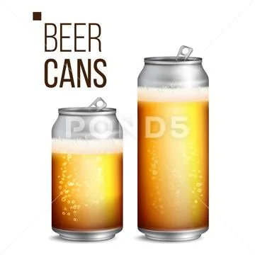 Beer Cans . 500 and 330 ml Can Blank. Beer Background Texture With Foam ...