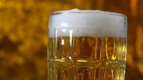 beer glass with air floating bubbles , g... | Stock Video | Pond5