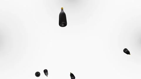 Beer glass Bottles Are Falling On The Gr... | Stock Video | Pond5