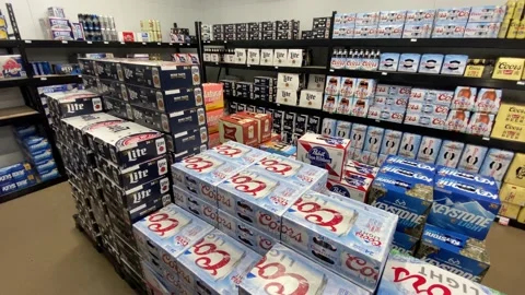 Beer inside a walk in Beer Cooler - Coor... | Stock Video | Pond5