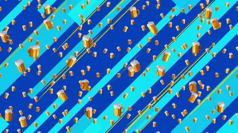 Beer pint loop tile Cartoon falling back... | Stock Video | Pond5