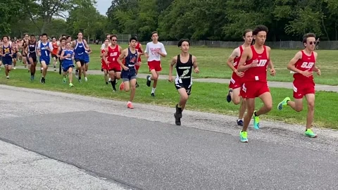 Beginning of a high school cross country... | Stock Video | Pond5