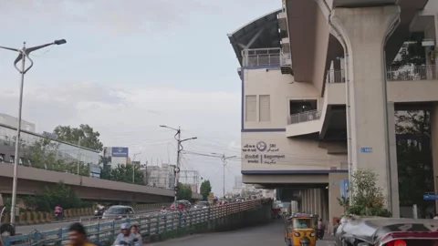 Begumpet metro train station in hyderaba... | Stock Video | Pond5